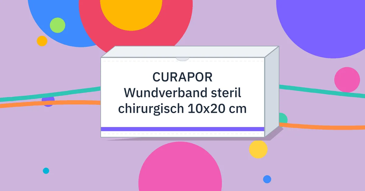 Symbolbild: Packung mit der Aufschrift CURAPOR Wundverband steril chirurgisch 10x20 cm (PZN 18885588) – Verfügbarkeit und Bezug in Apotheken in Frankfurt am Main