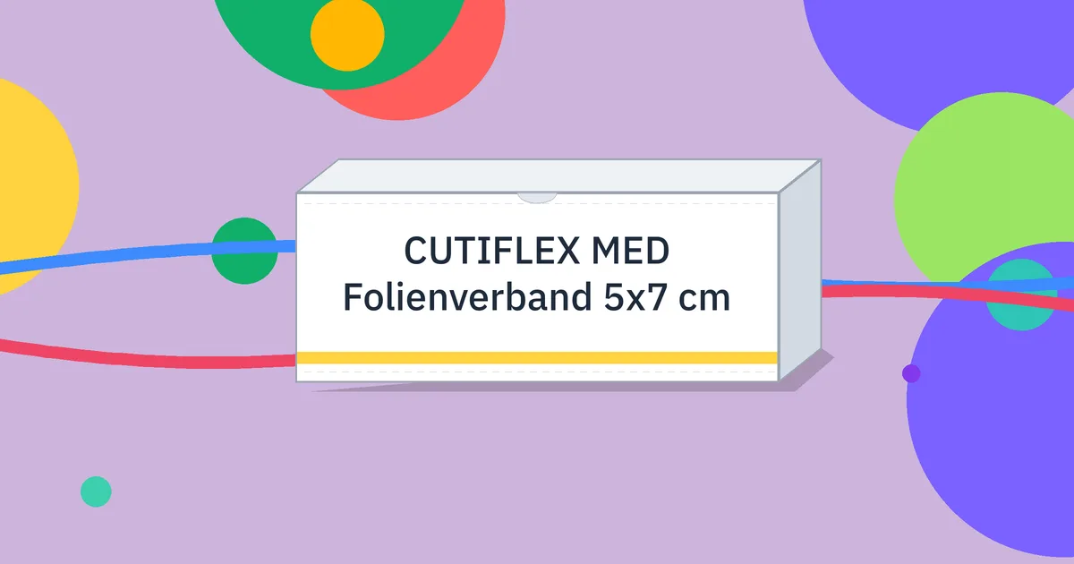 Symbolbild: Packung mit der Aufschrift CUTIFLEX MED Folienverband 5x7 cm (PZN 17505626) – Verfügbarkeit und Bezug in Apotheken in Frankfurt am Main