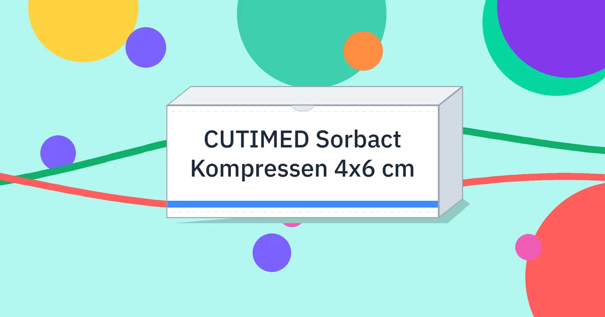 Symbolbild: Packung mit der Aufschrift CUTIMED Sorbact Kompressen 4x6 cm (PZN 18736693) – Verfügbarkeit und Bezug in Apotheken in Frankfurt am Main
