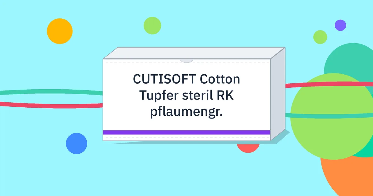 Symbolbild: Packung mit der Aufschrift CUTISOFT Cotton Tupfer steril RK pflaumengr. (PZN 03900997) – Verfügbarkeit und Bezug in Apotheken in Frankfurt am Main