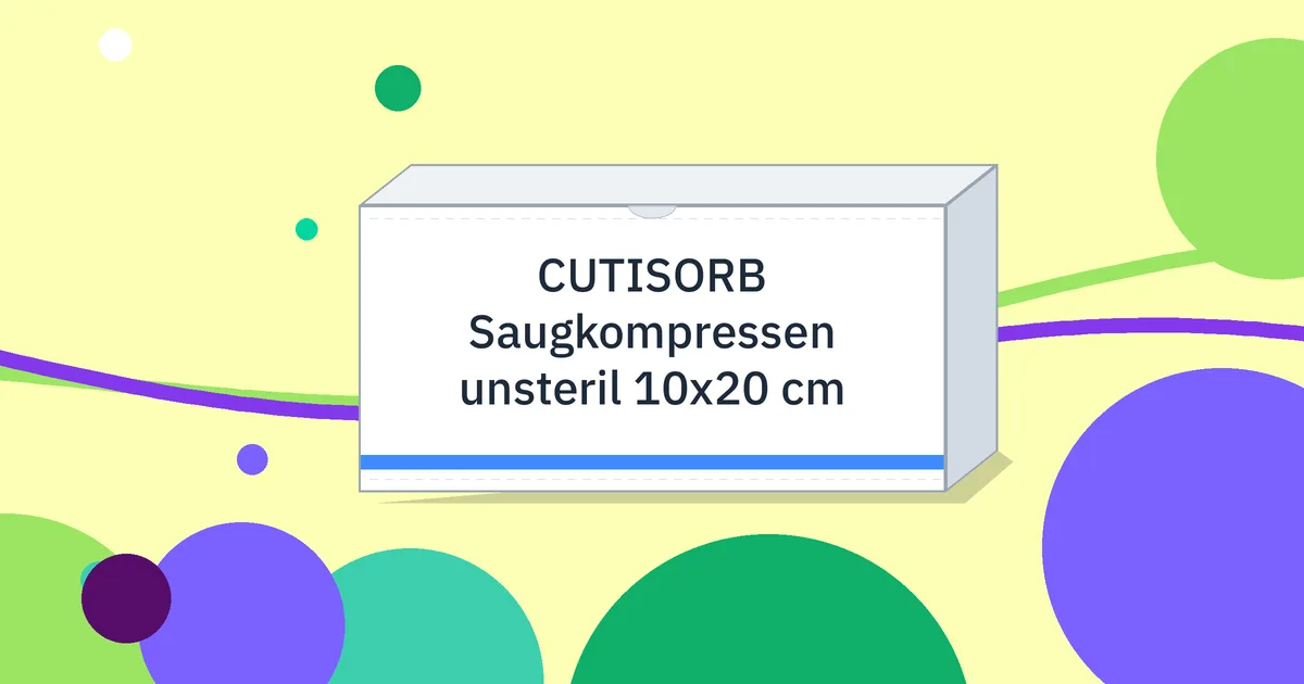 Symbolbild: Packung mit der Aufschrift CUTISORB Saugkompressen unsteril 10x20 cm (PZN 05490233) – Verfügbarkeit und Bezug in Apotheken in Frankfurt am Main