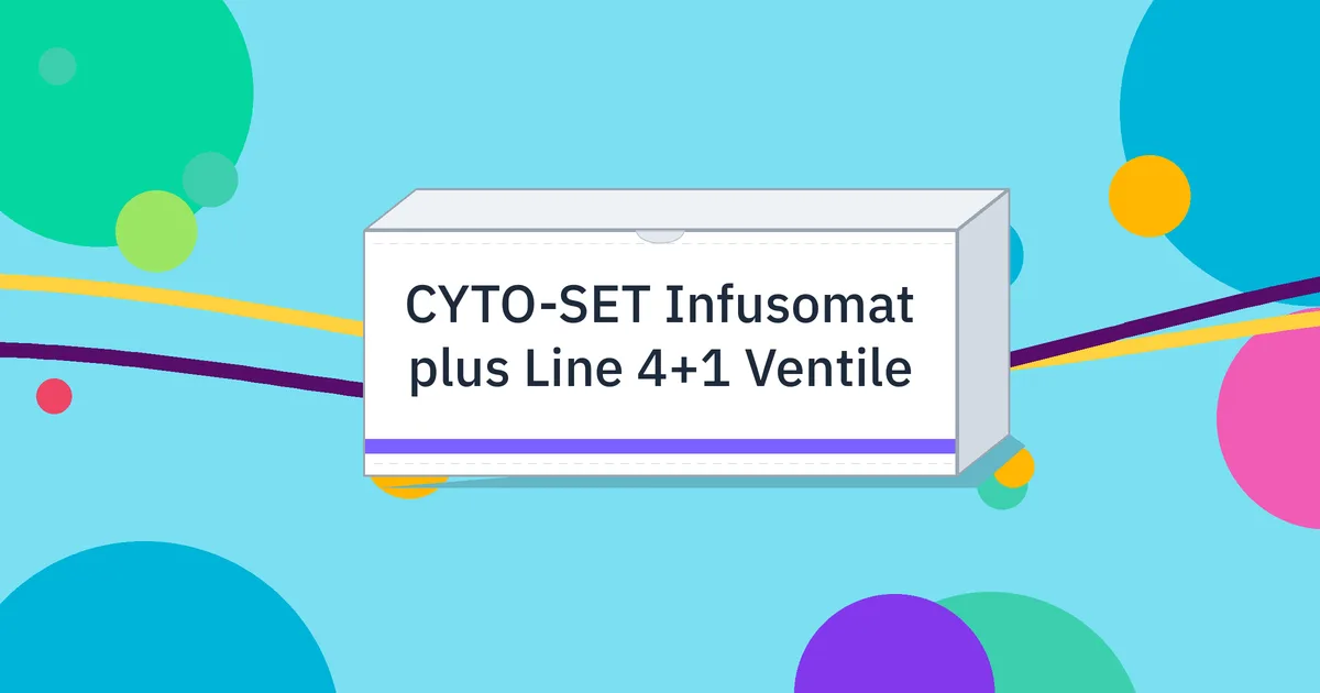 Symbolbild: Packung mit der Aufschrift CYTO-SET Infusomat plus Line 4+1 Ventile (PZN 12731157) – Verfügbarkeit und Bezug in Apotheken in Frankfurt am Main