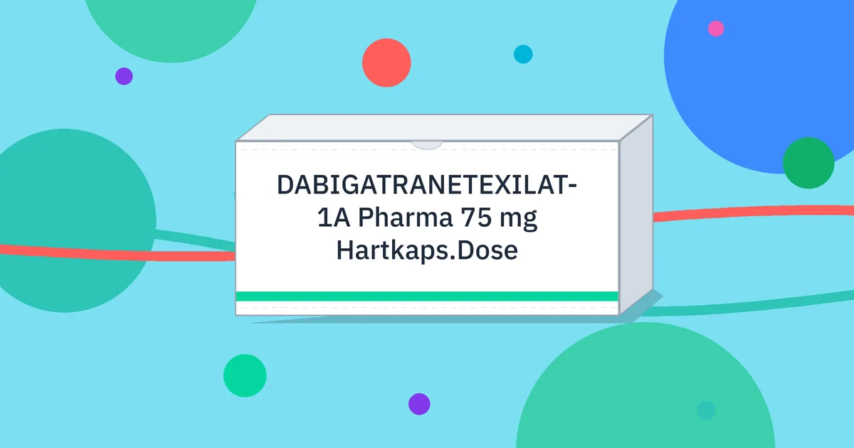 Symbolbild: Packung mit der Aufschrift DABIGATRANETEXILAT-1A Pharma 75 mg Hartkaps.Dose (PZN 18487801) – Verfügbarkeit und Bezug in Apotheken in Frankfurt am Main