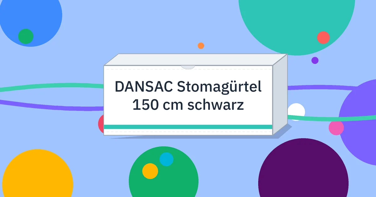 Symbolbild: Packung mit der Aufschrift DANSAC Stomagürtel 150 cm schwarz (PZN 19745151) – Verfügbarkeit und Bezug in Apotheken in Frankfurt am Main