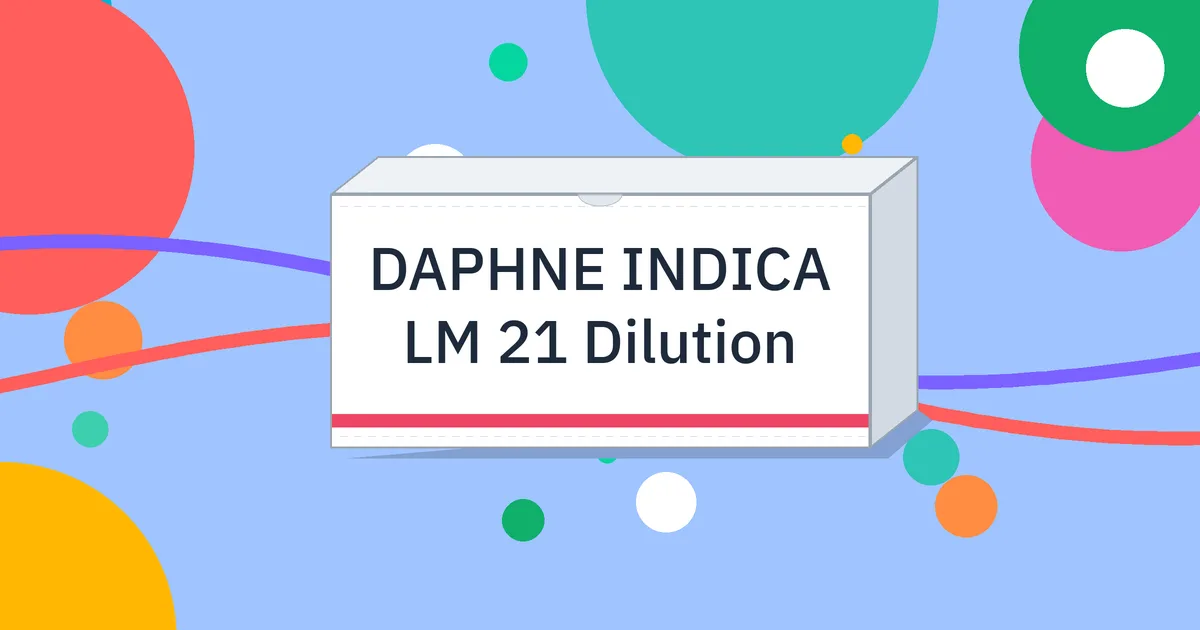 Symbolbild: Packung mit der Aufschrift DAPHNE INDICA LM 21 Dilution (PZN 13461576) – Verfügbarkeit und Bezug in Apotheken in Frankfurt am Main