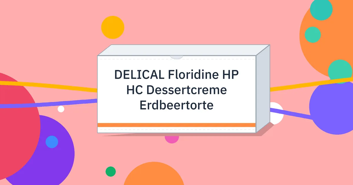 Symbolbild: Packung mit der Aufschrift DELICAL Floridine HP HC Dessertcreme Erdbeertorte (PZN 16611303) – Verfügbarkeit und Bezug in Apotheken in Frankfurt am Main