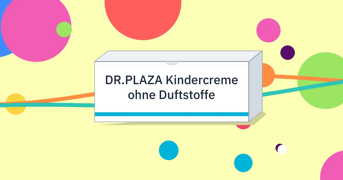 Symbolbild: Packung mit der Aufschrift DR.PLAZA Kindercreme ohne Duftstoffe (PZN 12397422) – Verfügbarkeit und Bezug in Apotheken in Frankfurt am Main