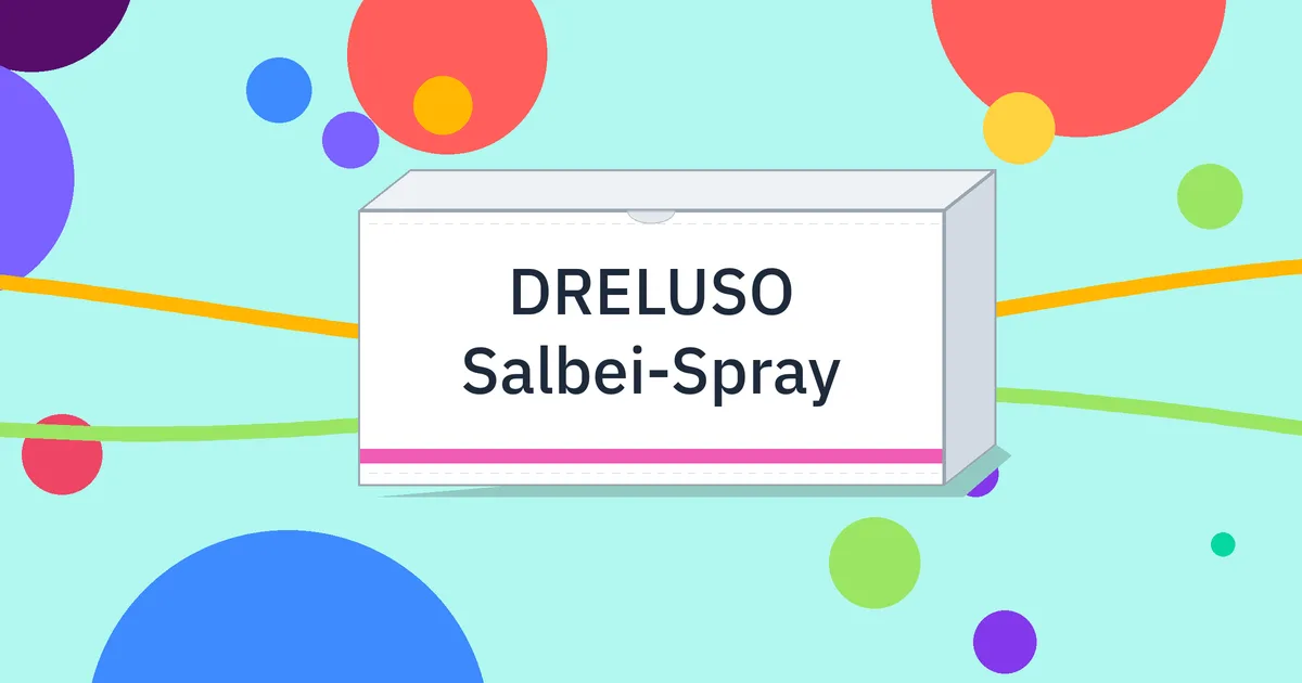 Symbolbild: Packung mit der Aufschrift DRELUSO Salbei-Spray (PZN 19444544) – Verfügbarkeit und Bezug in Apotheken in Frankfurt am Main