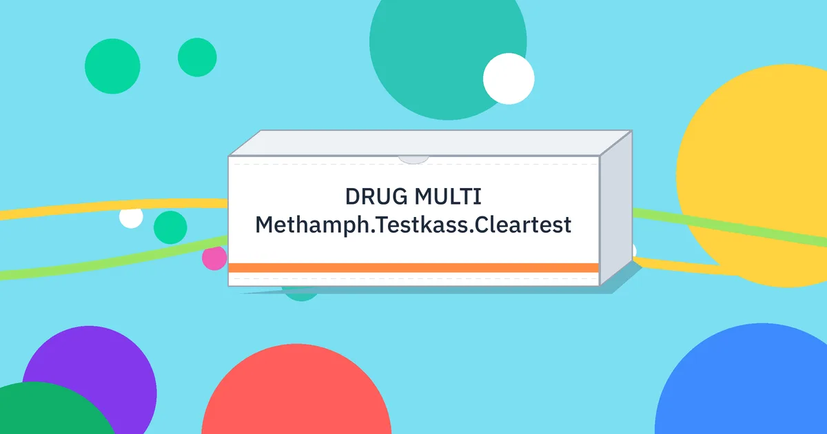 Symbolbild: Packung mit der Aufschrift DRUG MULTI Methamph.Testkass.Cleartest (PZN 00358061) – Verfügbarkeit und Bezug in Apotheken in Frankfurt am Main
