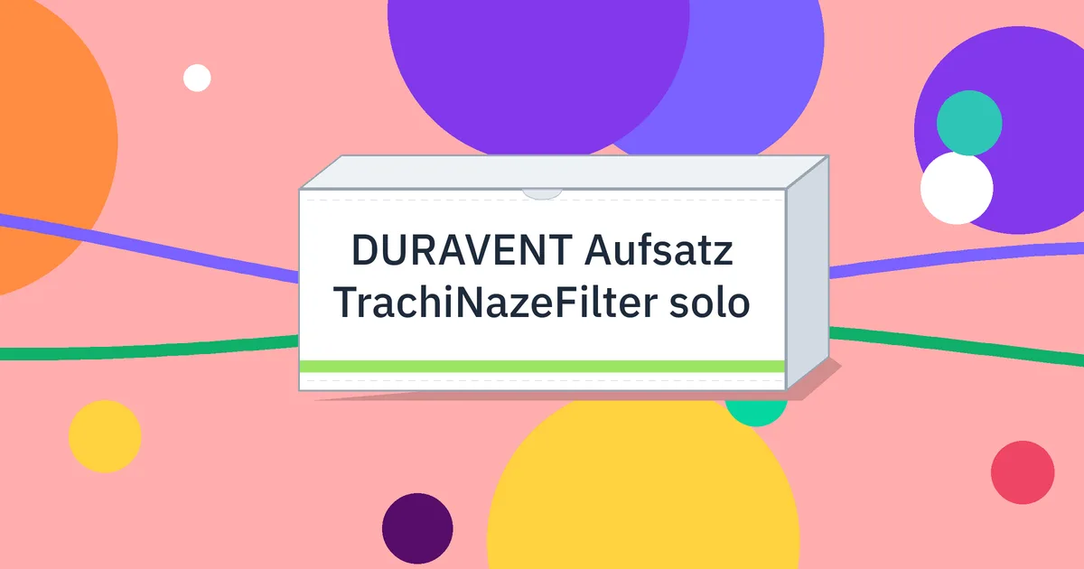 Symbolbild: Packung mit der Aufschrift DURAVENT Aufsatz TrachiNazeFilter solo (PZN 04465256) – Verfügbarkeit und Bezug in Apotheken in Frankfurt am Main