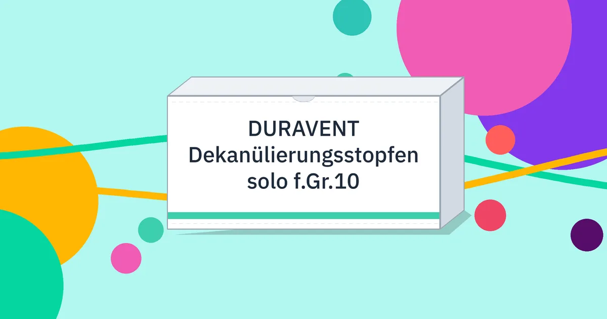 Symbolbild: Packung mit der Aufschrift DURAVENT Dekanülierungsstopfen solo f.Gr.10 (PZN 02066138) – Verfügbarkeit und Bezug in Apotheken in Frankfurt am Main