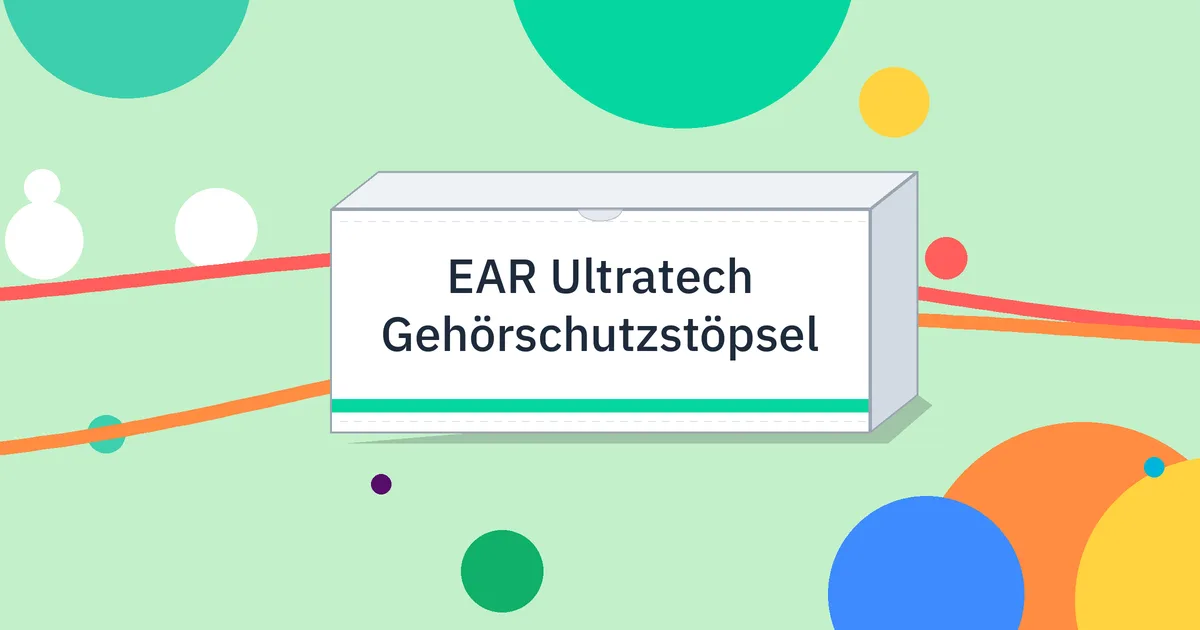 Symbolbild: Packung mit der Aufschrift EAR Ultratech Gehörschutzstöpsel (PZN 01781181) – Verfügbarkeit und Bezug in Apotheken in Frankfurt am Main