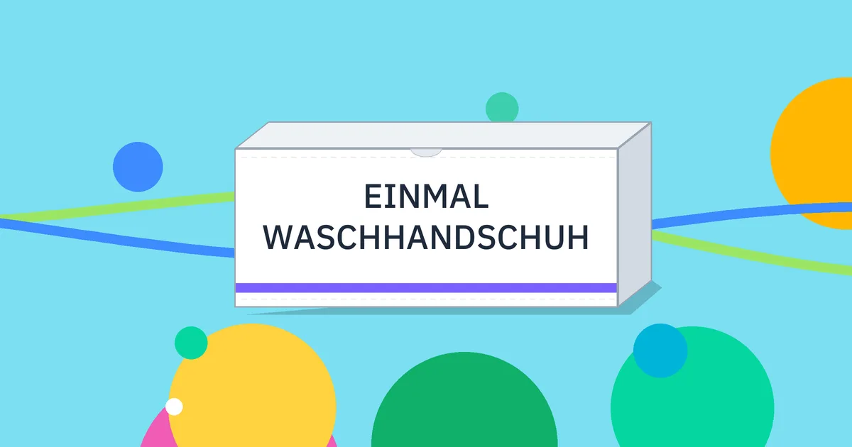 Symbolbild: Packung mit der Aufschrift EINMAL WASCHHANDSCHUH (PZN 10809429) – Verfügbarkeit und Bezug in Apotheken in Frankfurt am Main