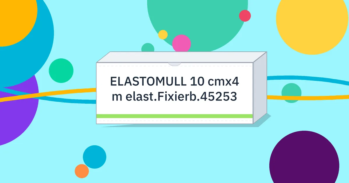 Symbolbild: Packung mit der Aufschrift ELASTOMULL 10 cmx4 m elast.Fixierb.45253 (PZN 15234991) – Verfügbarkeit und Bezug in Apotheken in Frankfurt am Main
