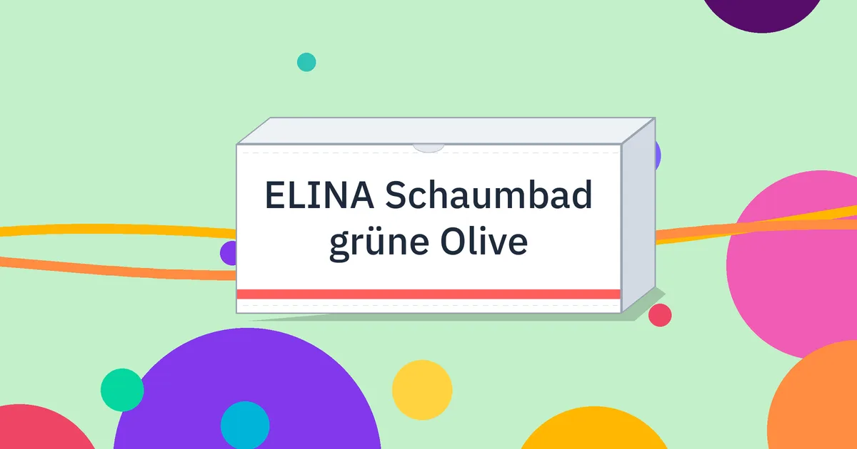 Symbolbild: Packung mit der Aufschrift ELINA Schaumbad grüne Olive (PZN 17382856) – Verfügbarkeit und Bezug in Apotheken in Frankfurt am Main