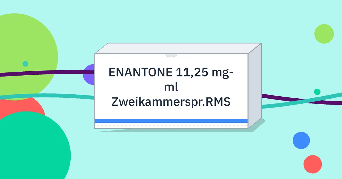 Symbolbild: Packung mit der Aufschrift ENANTONE 11,25 mg-ml Zweikammerspr.RMS (PZN 11230163) – Verfügbarkeit und Bezug in Apotheken in Frankfurt am Main