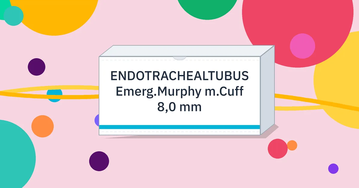 Symbolbild: Packung mit der Aufschrift ENDOTRACHEALTUBUS Emerg.Murphy m.Cuff 8,0 mm (PZN 07220093) – Verfügbarkeit und Bezug in Apotheken in Frankfurt am Main