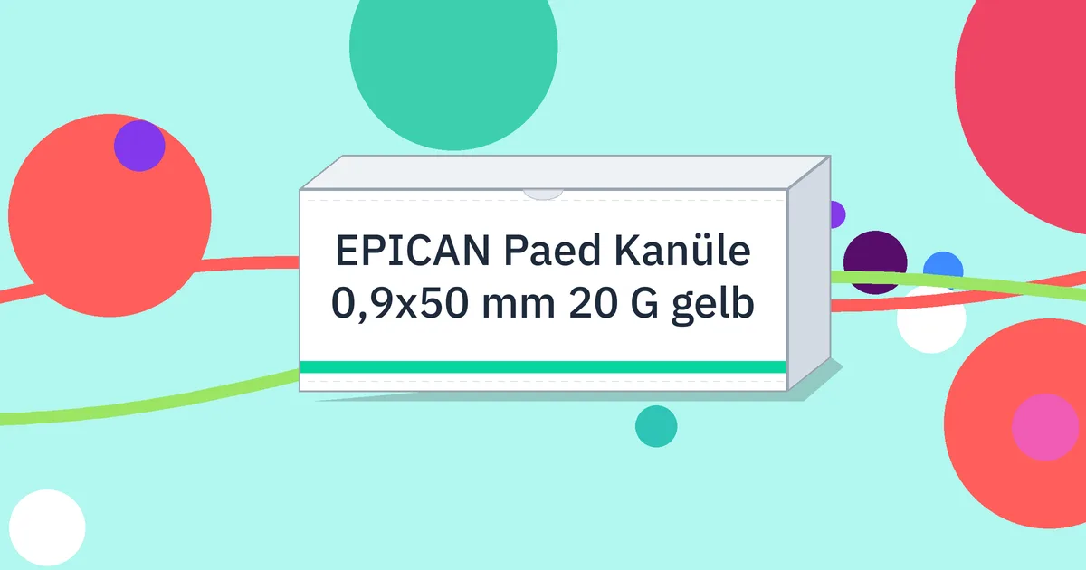 Symbolbild: Packung mit der Aufschrift EPICAN Paed Kanüle 0,9x50 mm 20 G gelb (PZN 06849883) – Verfügbarkeit und Bezug in Apotheken in Frankfurt am Main