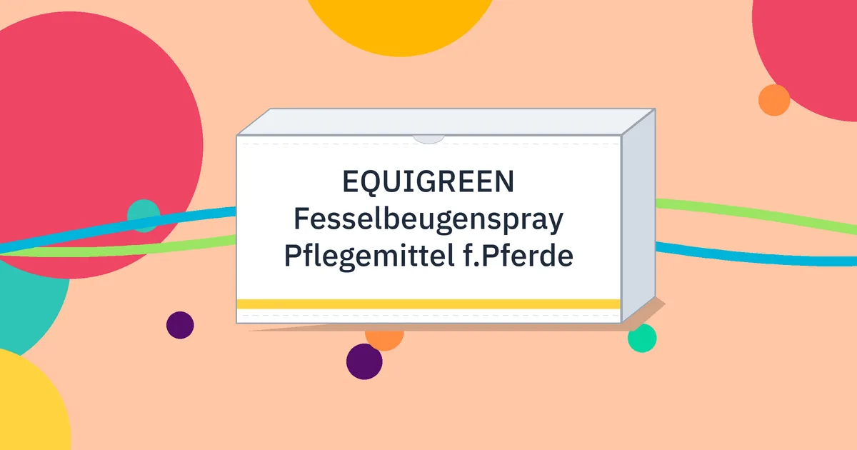 Symbolbild: Packung mit der Aufschrift EQUIGREEN Fesselbeugenspray Pflegemittel f.Pferde (PZN 17439987) – Verfügbarkeit und Bezug in Apotheken in Frankfurt am Main