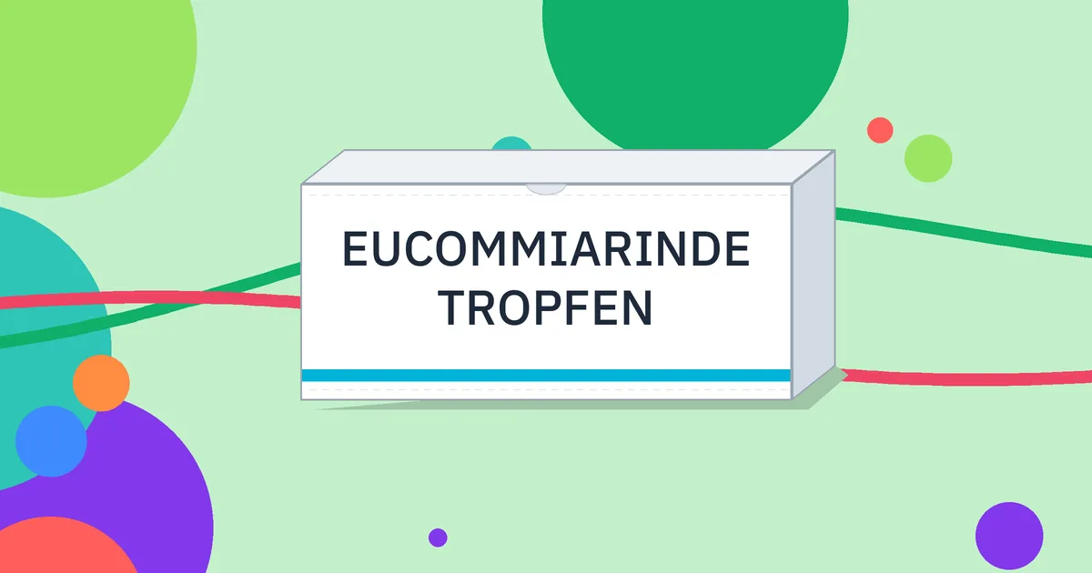 Symbolbild: Packung mit der Aufschrift EUCOMMIARINDE TROPFEN (PZN 15230929) – Verfügbarkeit und Bezug in Apotheken in Frankfurt am Main
