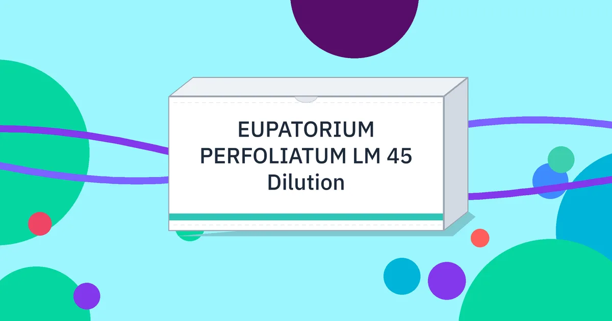 Symbolbild: Packung mit der Aufschrift EUPATORIUM PERFOLIATUM LM 45 Dilution (PZN 12846423) – Verfügbarkeit und Bezug in Apotheken in Frankfurt am Main