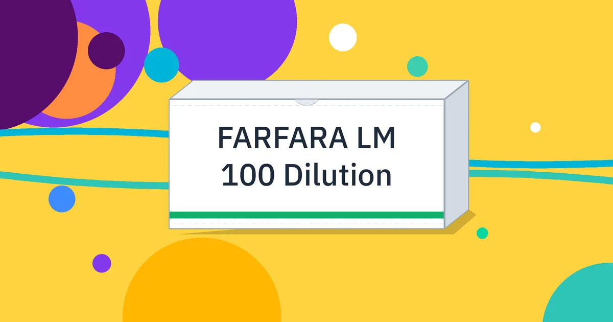 Symbolbild: Packung mit der Aufschrift FARFARA LM 100 Dilution (PZN 13487699) – Verfügbarkeit und Bezug in Apotheken in Frankfurt am Main