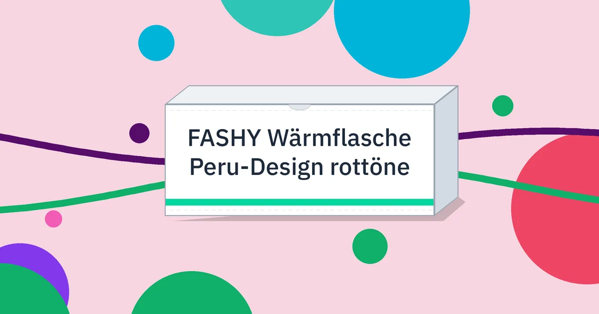 Symbolbild: Packung mit der Aufschrift FASHY Wärmflasche Peru-Design rottöne (PZN 10381109) – Verfügbarkeit und Bezug in Apotheken in Frankfurt am Main