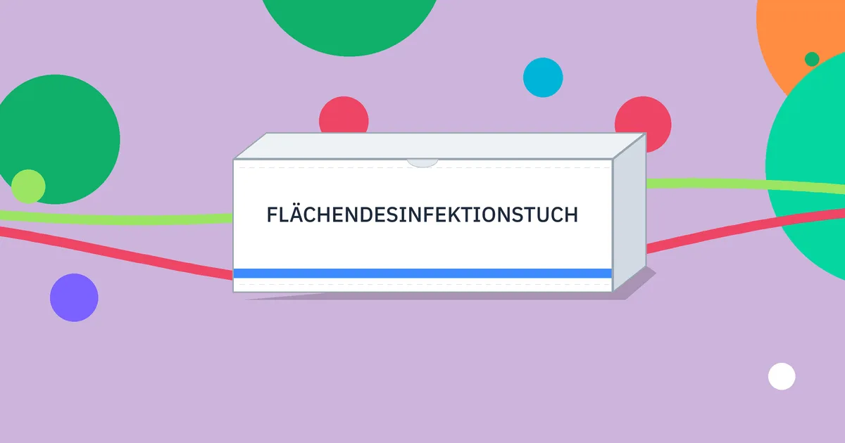 Symbolbild: Packung mit der Aufschrift FLÄCHENDESINFEKTIONSTUCH (PZN 16698497) – Verfügbarkeit und Bezug in Apotheken in Frankfurt am Main