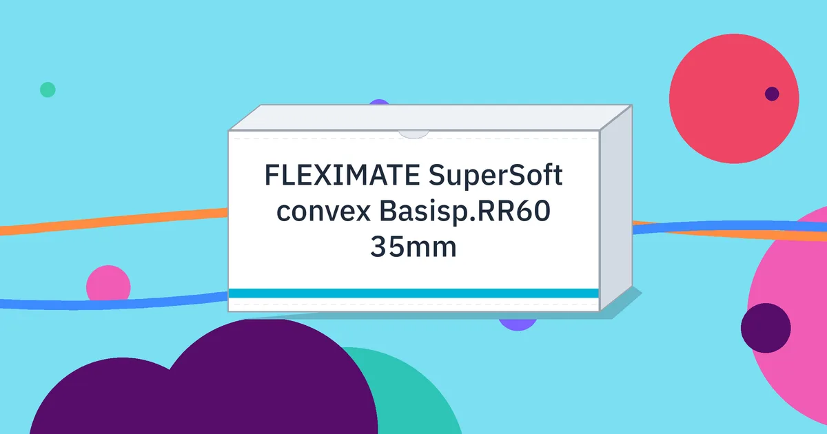Symbolbild: Packung mit der Aufschrift FLEXIMATE SuperSoft convex Basisp.RR60 35mm (PZN 09070433) – Verfügbarkeit und Bezug in Apotheken in Frankfurt am Main