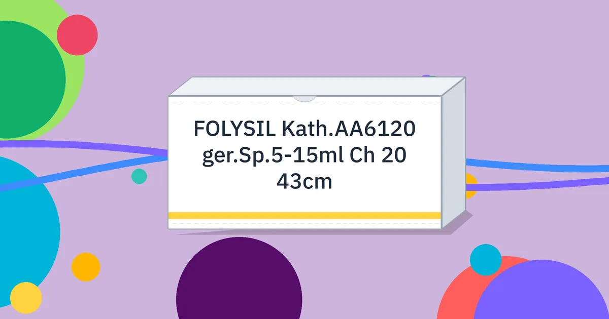 Symbolbild: Packung mit der Aufschrift FOLYSIL Kath.AA6120 ger.Sp.5-15ml Ch 20 43cm (PZN 00152017) – Verfügbarkeit und Bezug in Apotheken in Frankfurt am Main