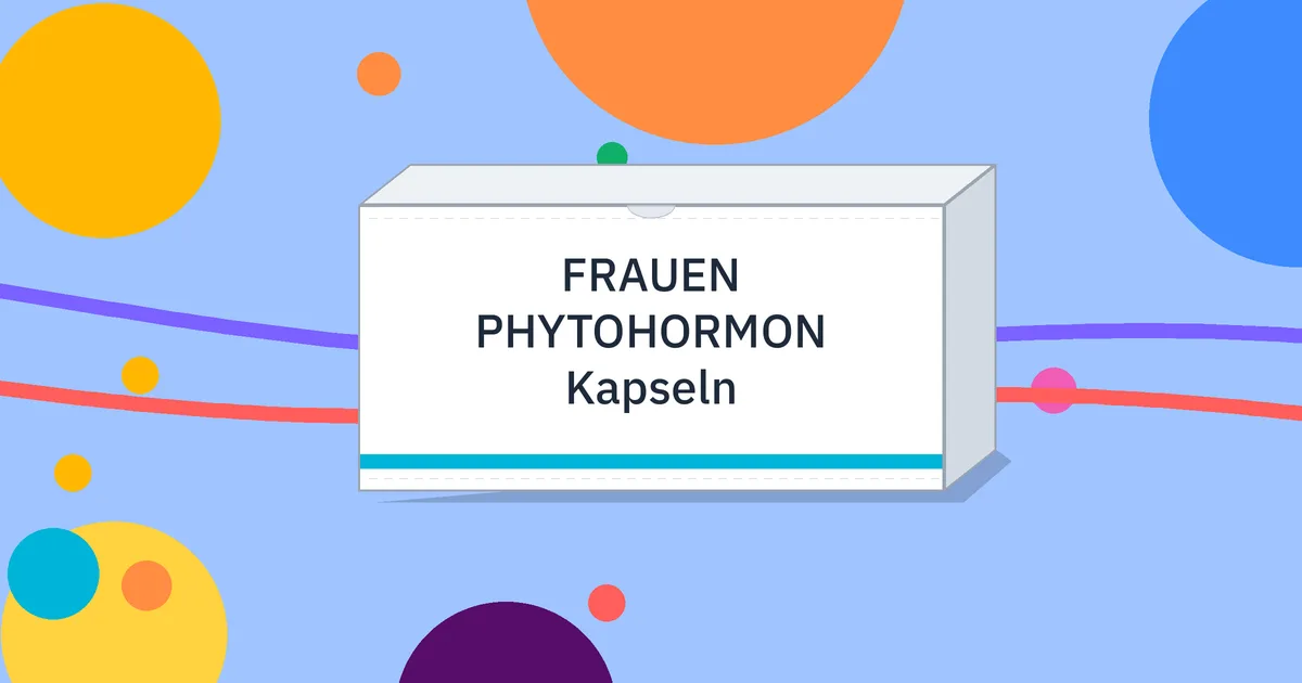 Symbolbild: Packung mit der Aufschrift FRAUEN PHYTOHORMON Kapseln (PZN 10996710) – Verfügbarkeit und Bezug in Apotheken in Frankfurt am Main