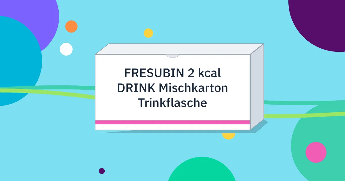 Symbolbild: Packung mit der Aufschrift FRESUBIN 2 kcal DRINK Mischkarton Trinkflasche (PZN 19884734) – Verfügbarkeit und Bezug in Apotheken in Frankfurt am Main