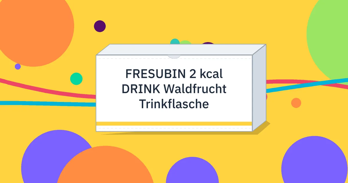 Symbolbild: Packung mit der Aufschrift FRESUBIN 2 kcal DRINK Waldfrucht Trinkflasche (PZN 20187756) – Verfügbarkeit und Bezug in Apotheken in Frankfurt am Main