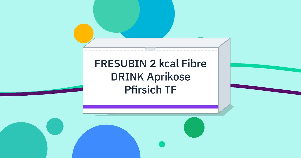 Symbolbild: Packung mit der Aufschrift FRESUBIN 2 kcal Fibre DRINK Aprikose Pfirsich TF (PZN 20191999) – Verfügbarkeit und Bezug in Apotheken in Frankfurt am Main