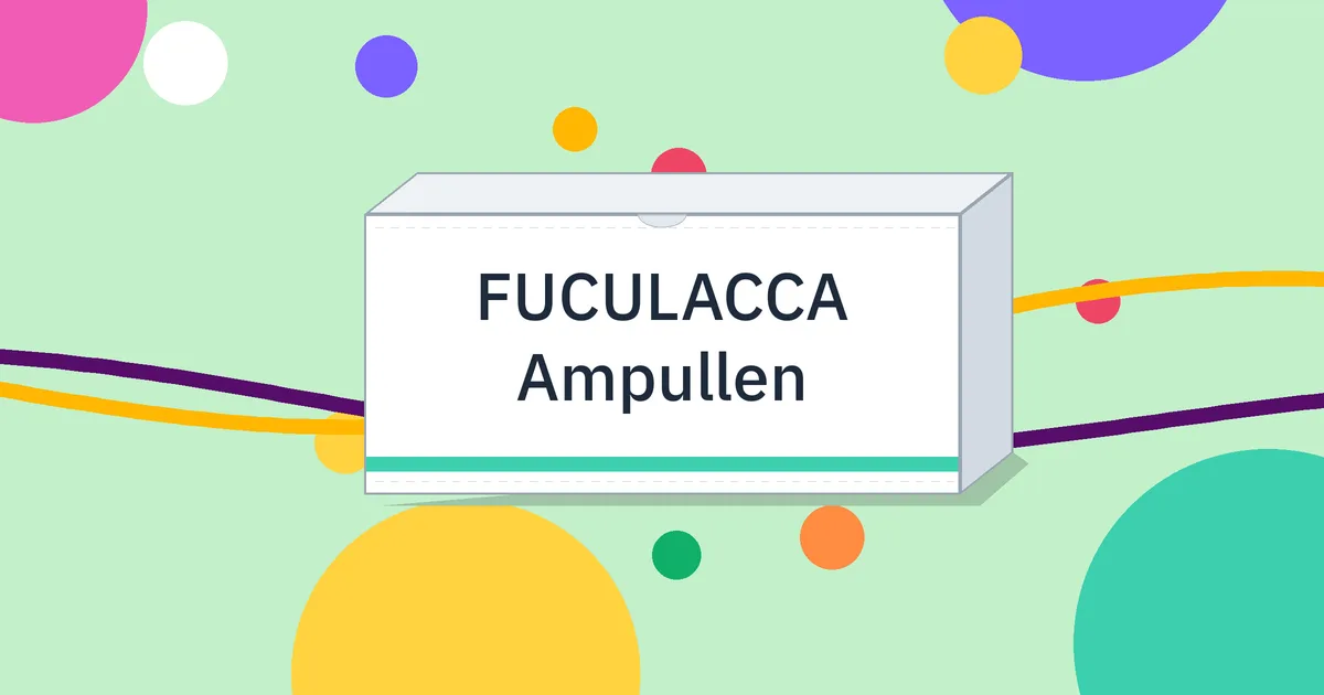 Symbolbild: Packung mit der Aufschrift FUCULACCA Ampullen (PZN 04190196) – Verfügbarkeit und Bezug in Apotheken in Frankfurt am Main