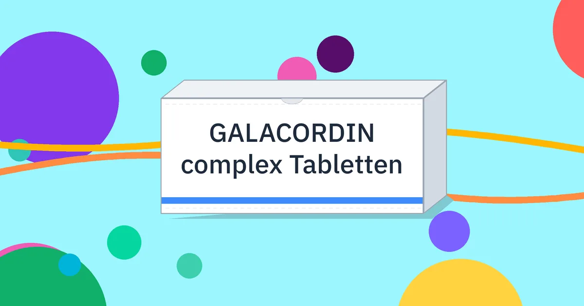 Symbolbild: Packung mit der Aufschrift GALACORDIN complex Tabletten (PZN 11169877) – Verfügbarkeit und Bezug in Apotheken in Frankfurt am Main