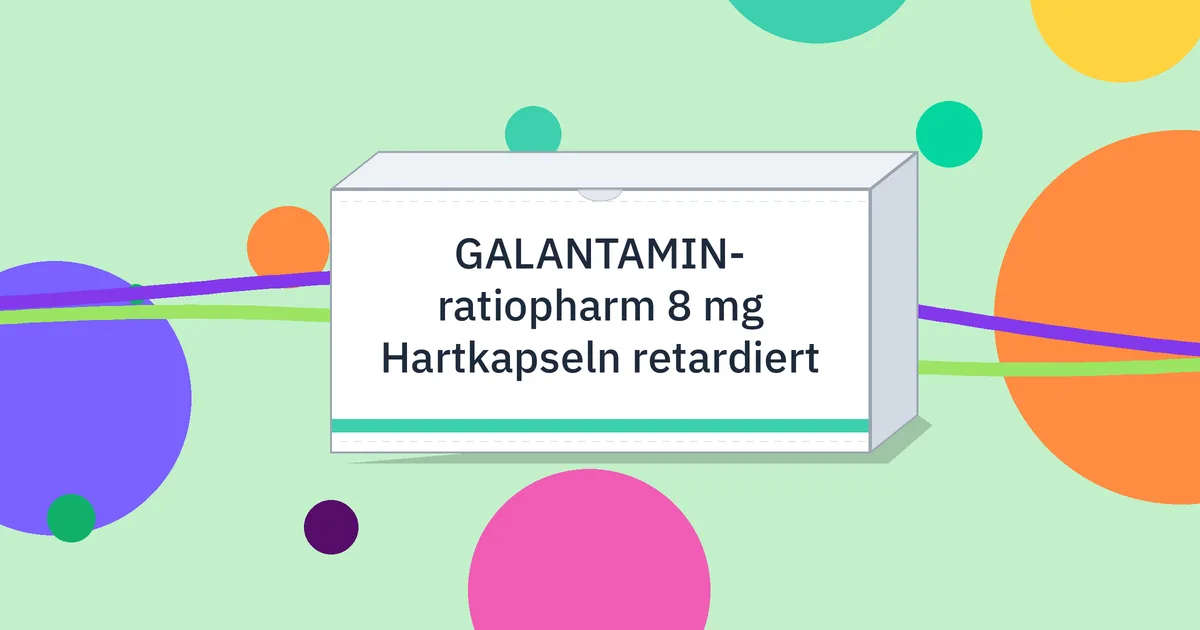 Symbolbild: Packung mit der Aufschrift GALANTAMIN-ratiopharm 8 mg Hartkapseln retardiert (PZN 09300086) – Verfügbarkeit und Bezug in Apotheken in Frankfurt am Main