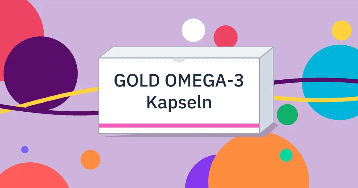 Symbolbild: Packung mit der Aufschrift GOLD OMEGA-3 Kapseln (PZN 16777096) – Verfügbarkeit und Bezug in Apotheken in Frankfurt am Main