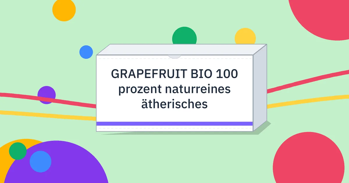 Symbolbild: Packung mit der Aufschrift GRAPEFRUIT BIO 100 prozent naturreines ätherisches (PZN 11305702) – Verfügbarkeit und Bezug in Apotheken in Frankfurt am Main