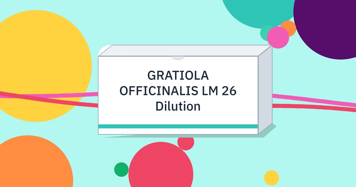 Symbolbild: Packung mit der Aufschrift GRATIOLA OFFICINALIS LM 26 Dilution (PZN 13546692) – Verfügbarkeit und Bezug in Apotheken in Frankfurt am Main