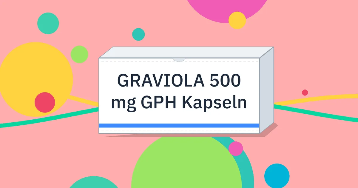 Symbolbild: Packung mit der Aufschrift GRAVIOLA 500 mg GPH Kapseln (PZN 20282638) – Verfügbarkeit und Bezug in Apotheken in Frankfurt am Main
