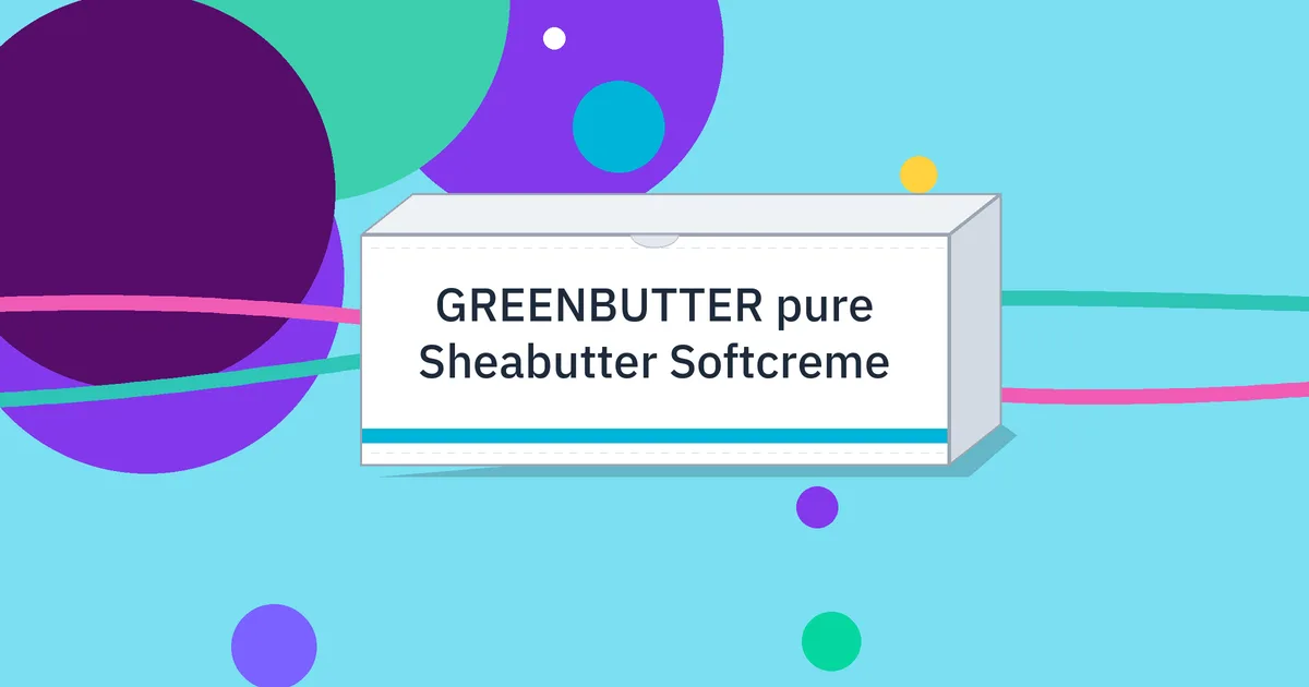 Symbolbild: Packung mit der Aufschrift GREENBUTTER pure Sheabutter Softcreme (PZN 15877476) – Verfügbarkeit und Bezug in Apotheken in Frankfurt am Main