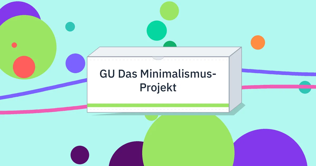 Symbolbild: Packung mit der Aufschrift GU Das Minimalismus-Projekt (PZN 16653810) – Verfügbarkeit und Bezug in Apotheken in Frankfurt am Main