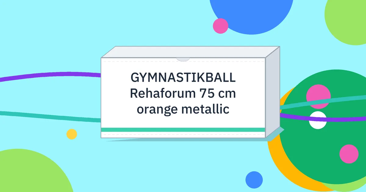 Symbolbild: Packung mit der Aufschrift GYMNASTIKBALL Rehaforum 75 cm orange metallic (PZN 02716576) – Verfügbarkeit und Bezug in Apotheken in Frankfurt am Main