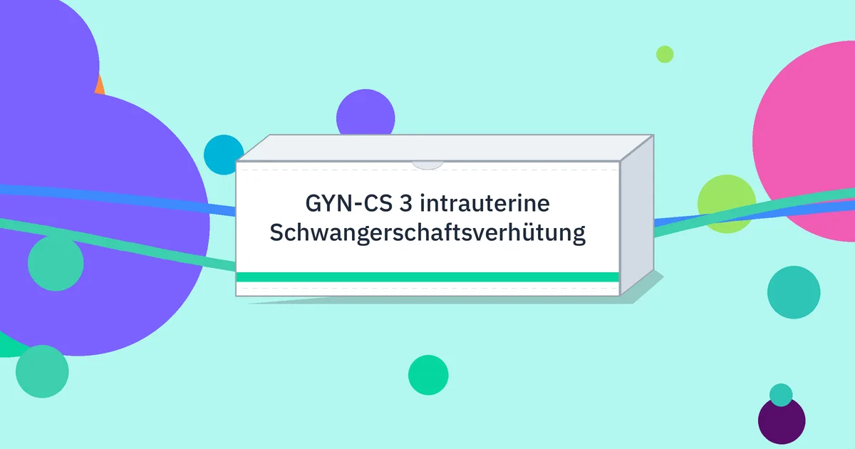 Symbolbild: Packung mit der Aufschrift GYN-CS 3 intrauterine Schwangerschaftsverhütung (PZN 17568880) – Verfügbarkeit und Bezug in Apotheken in Frankfurt am Main