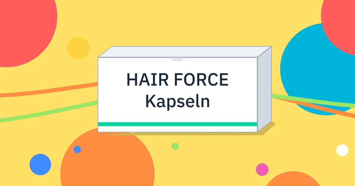 Symbolbild: Packung mit der Aufschrift HAIR FORCE Kapseln (PZN 15876502) – Verfügbarkeit und Bezug in Apotheken in Frankfurt am Main