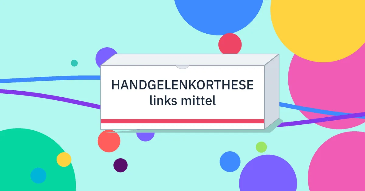 Symbolbild: Packung mit der Aufschrift HANDGELENKORTHESE links mittel (PZN 02641565) – Verfügbarkeit und Bezug in Apotheken in Frankfurt am Main