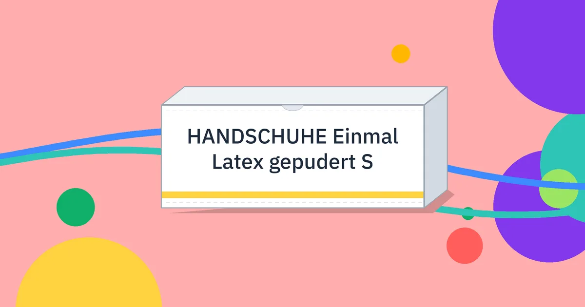Symbolbild: Packung mit der Aufschrift HANDSCHUHE Einmal Latex gepudert S (PZN 04818973) – Verfügbarkeit und Bezug in Apotheken in Frankfurt am Main