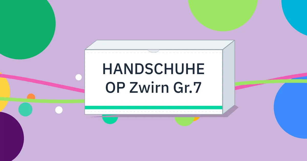 Symbolbild: Packung mit der Aufschrift HANDSCHUHE OP Zwirn Gr.7 (PZN 01727879) – Verfügbarkeit und Bezug in Apotheken in Frankfurt am Main