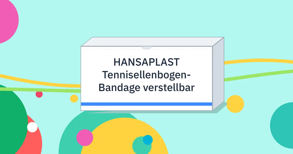Symbolbild: Packung mit der Aufschrift HANSAPLAST Tennisellenbogen-Bandage verstellbar (PZN 18256763) – Verfügbarkeit und Bezug in Apotheken in Frankfurt am Main